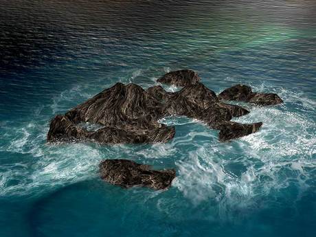 Second Life Marketplace - Outside sim SEA ROCKS WITH WAVES offsim