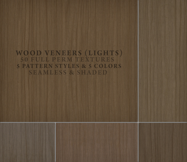 Second Life Marketplace - Wood Veneers (Lights) { 50 full perm textures ...