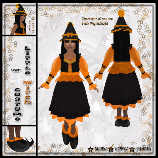 Second Life Marketplace - AC LITTLE WITCH COSTUME ORANGE (Wear)