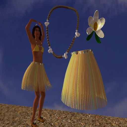 Second Life Marketplace Island Girl Hula Complete Outfit
