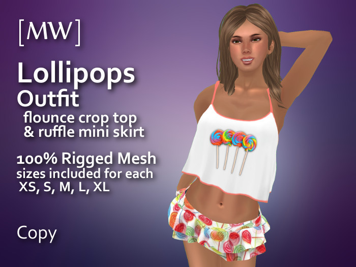 Second Life Marketplace - [MW] Lollipops Mesh Outfit - Ruffle Mini ...
