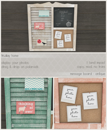Second Life Marketplace - fri.home - message board (antique)