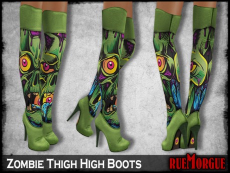 Second Life Marketplace - =RueMorgue= Mesh Zombie Thigh High Boots
