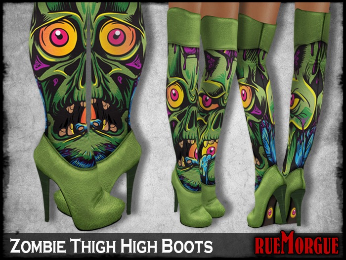 Second Life Marketplace - =RueMorgue= Mesh Zombie Thigh High Boots