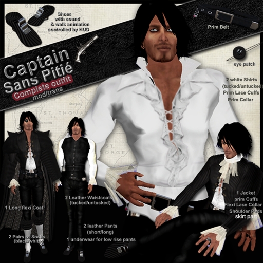 Second Life Marketplace - Captain Sans Pitie_Complete outfit_Pirate ...