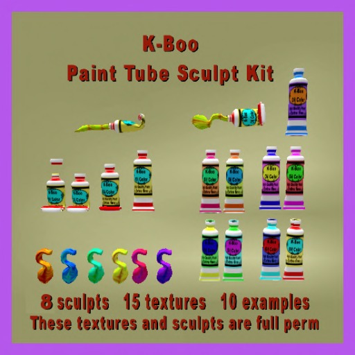 Second Life Marketplace - k-boo paint tube sculpt kit