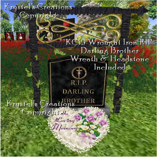 Second Life Marketplace - KC19 Wrought Iron RIP Darling Brother ...