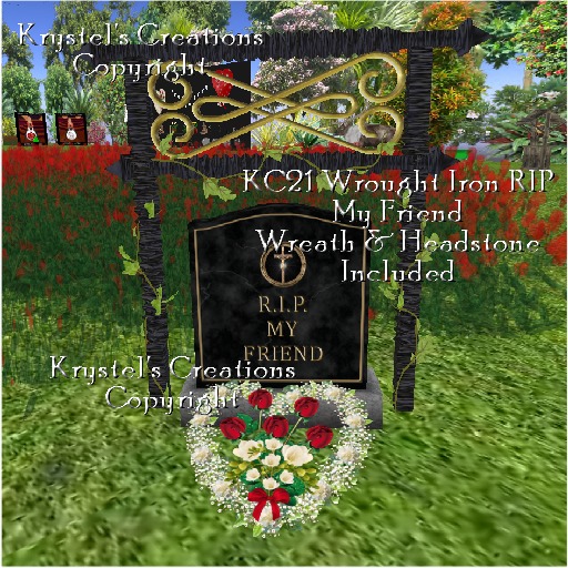 Second Life Marketplace - KC21 Wrought Iron RIP My Friend Headstone ...