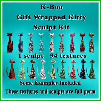 Second Life Marketplace - k-boo gift wrapped kitty sculpt kit boxed