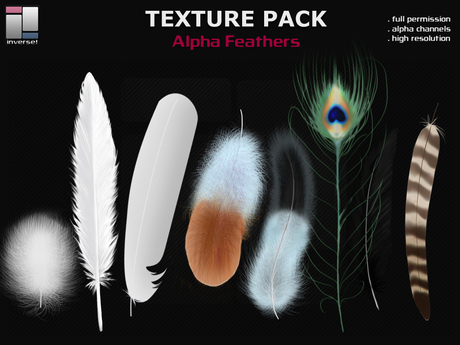 Second Life Marketplace - inverse! - Texture Pack - Alpha Feathers
