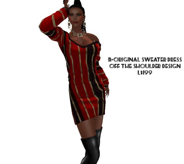 Second Life Marketplace B Original Mesh Short Sweater Dress Off