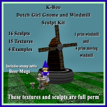 Second Life Marketplace - k-boo dutch girl windmill sculpt kit boxed