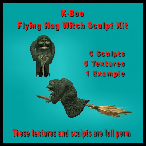 Second Life Marketplace - k-boo flying hag witch sculpt kit