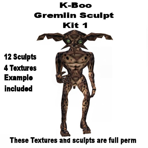 Second Life Marketplace - k-boo gremlin sculpt kit 1 boxed