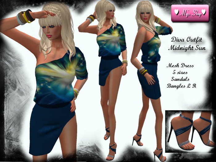 Second Life Marketplace Alys Shop Diva Outfit Midnight Sun
