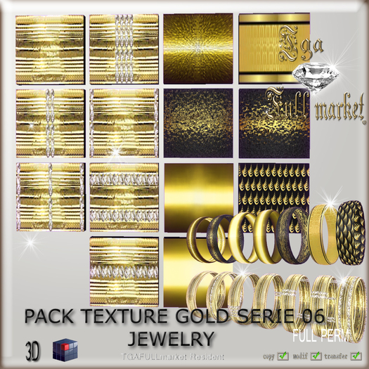 Second Life Marketplace - PACK TEXTURE GOLD SERIE 06 JEWELRY
