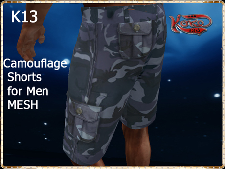 Second Life Marketplace - K13 Camouflage Shorts For Men Mesh