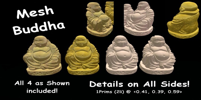 Second Life Marketplace - >mesh Buddha Buda - All Four as Displayed in ...