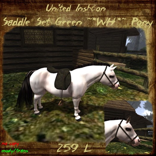 Second Life Marketplace - *UI* Saddle Set Green for WH Pony v