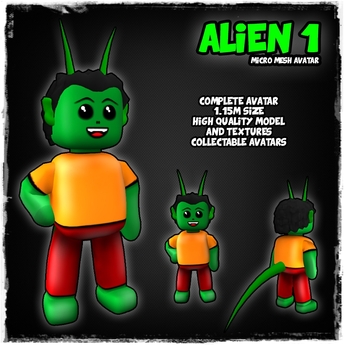 Second Life Marketplace - [LR]Alien 1 - Micro Mesh Avatar - FREE!