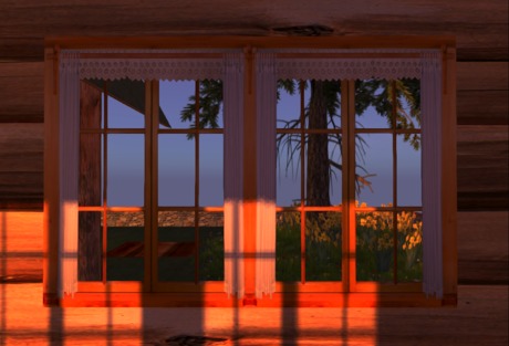 Second Life Marketplace - Barn-sash Wooden Framed windows with curtains