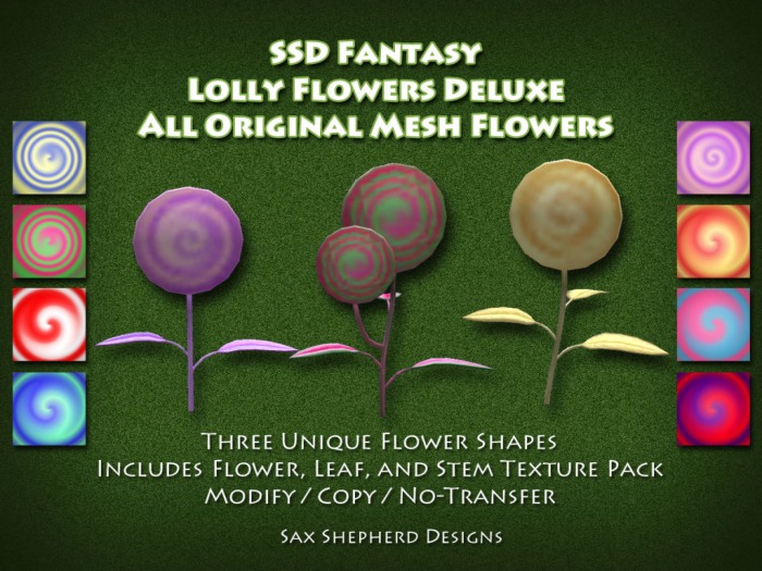 Second Life Marketplace - ! ! SSD Fantasy ~ Mesh Lolly Flowers (Deluxe ...