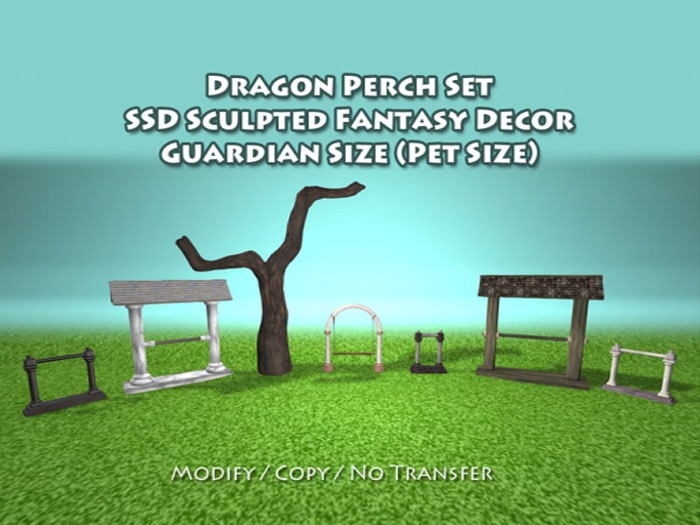 Second Life Marketplace - ! ! SSD Fantasy ~ Sculpted Dragon Perch Set