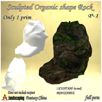 Second Life Marketplace - Sculpted Organic Shape Rock full perm