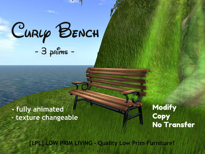 Second Life Marketplace - ON SALE - Curly Bench - texture changeable ...