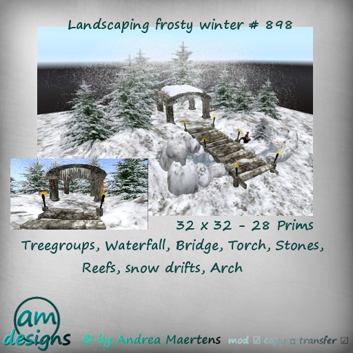 Second Life Marketplace - Landscaping frosty Winter # 898 / Box