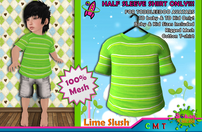 Second Life Marketplace - [SKL] Toddleedoo Lime Slush Half Sleeve Mesh ...