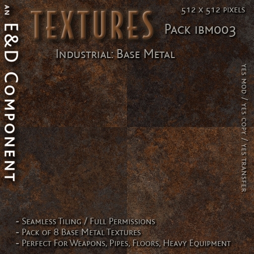 Second Life Marketplace - [IBM003] 8 Industrial Base Metal / Steel ...