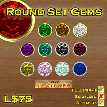 Second Life Marketplace - USC Textures - Round Set Gems