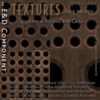 Second Life Marketplace - [IMG002] 10 Perforated Metal Floor / Factory ...