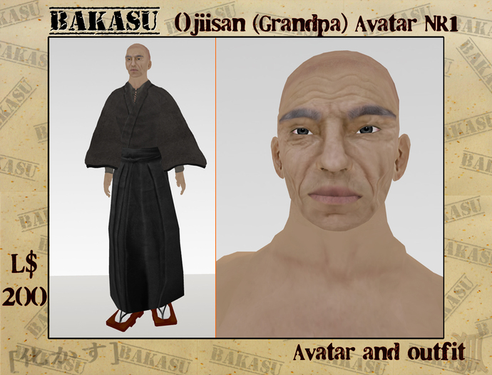 Second Life Marketplace - Bakasu - Ojiisan (Grandpa) Avatar NR1