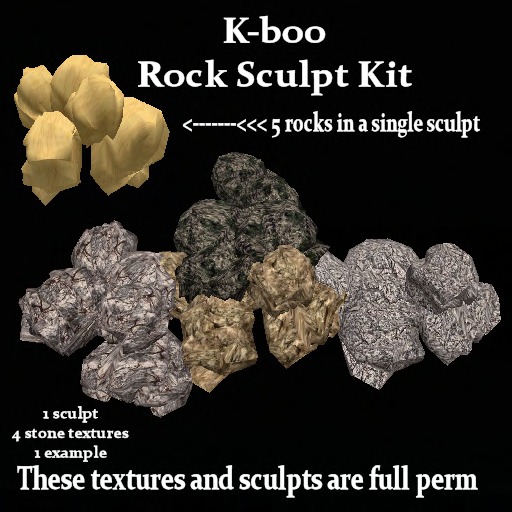 Second Life Marketplace - k-boo rock sculpt kit boxed