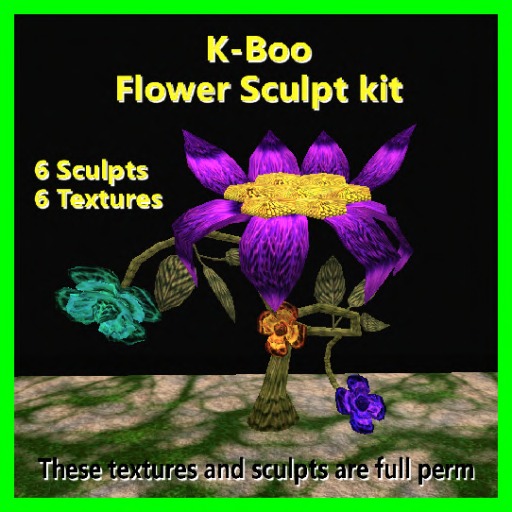 Second Life Marketplace - k-boo flower sculpt kit boxed