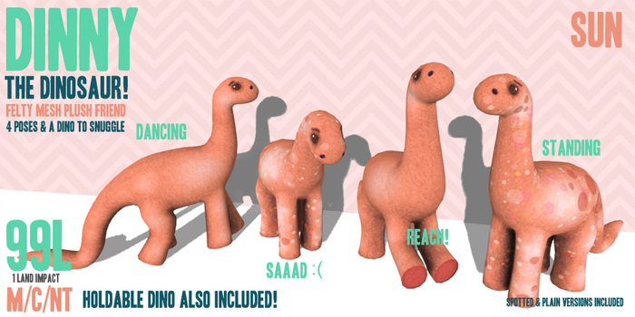 Second Life Marketplace - (Sun) Dinny the Dinosaur ~silentsparrow ...