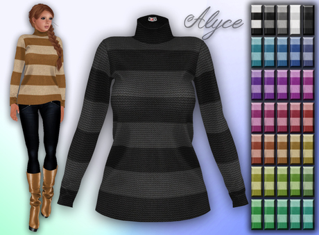 Second Life Marketplace - Striped Sweater - 35 Colors