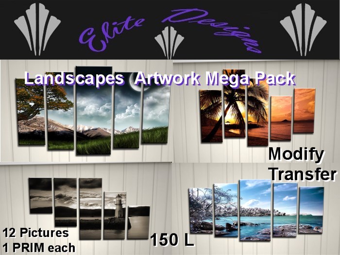 Second Life Marketplace - Wall Art Landscapes Mega Pack