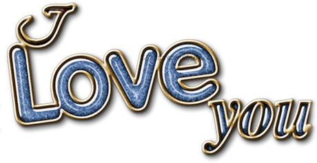 Second Life Marketplace - I Love You in Blue Word Plaque