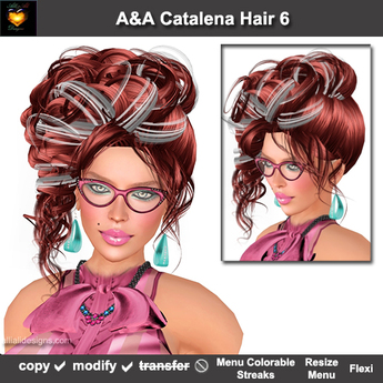 Second Life Marketplace - A&A Catalena Hair Flame (Color 6). Super ...