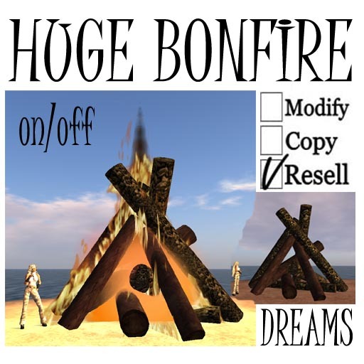 Second Life Marketplace - Fires - HUGE BONFIRE With on/off Switch