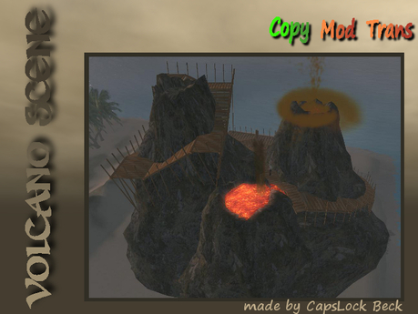 Second Life Marketplace - Triple volcano scene with walkways