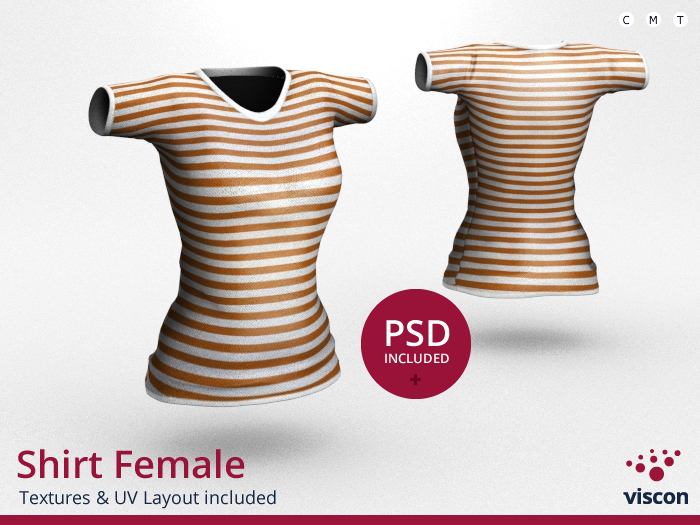Second Life Marketplace - *viscon* Mesh Shirt Female Rigged
