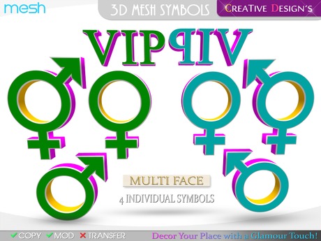 Second Life Marketplace - ::CreaTive DesiGn'S:: 0074 - 3D Male Female ...