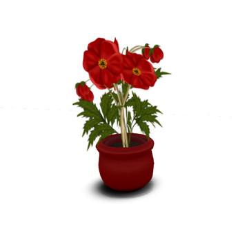 Second Life Marketplace - HDs-small potted red flower MESH