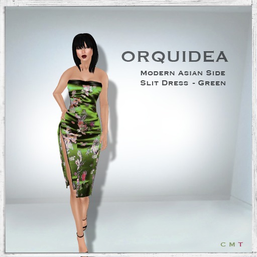 Second Life Marketplace - ORQUIDEA Modern Asian style dress - GREEN