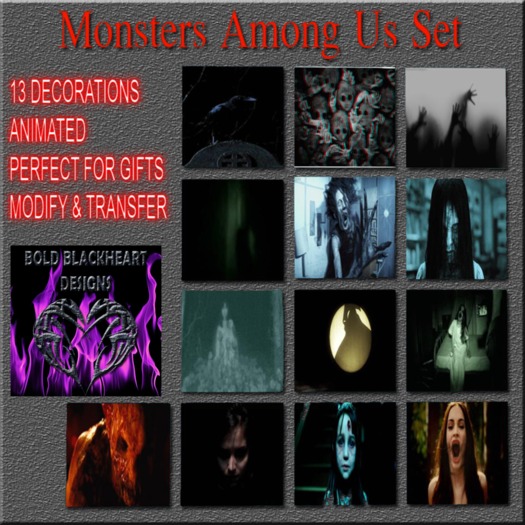 Second Life Marketplace - BBD - Monsters Among Us Set (Animated ...