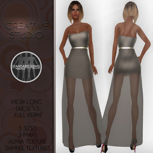 Second Life Marketplace - - CREATIVE STUDIO - Long Dress v3 DEMO